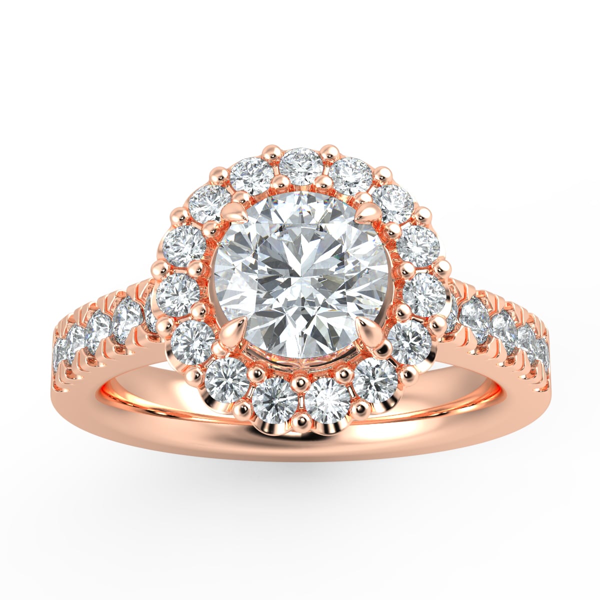 Round Solitaire Halo Side Stone Engagement Ring RG1000288 - Nouveau ...